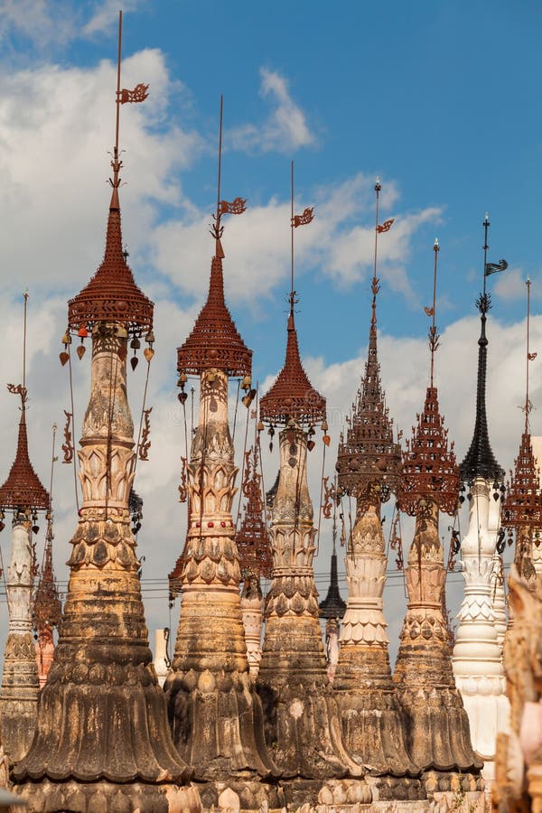 Stupa Spires in the Kakku Pagoda Complex in Myanmar Stock Image - Image ... Stupa Spires in the Kakku Pagoda Complex in Myanmar Stock Image - Image ...