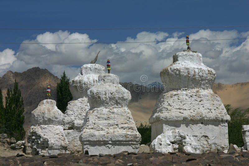 Stupas stock photo. Image of dead, prayer, ladakh, religion - 7619688