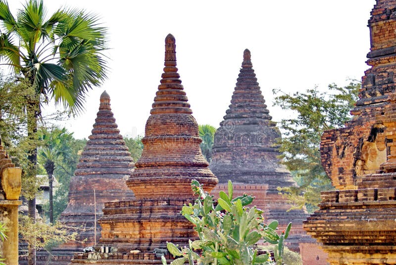 Stupas in the Bagan Archaeological Zone Stock Image - Image of asia ...