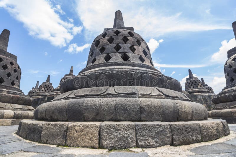 Ancient Stupas Inside Borobudur Temple Stock Photo - Image of buddhism ...