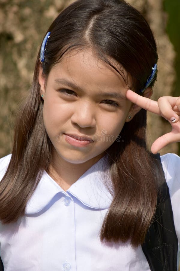 Stupid Cute Minority School Girl Stock Image - Image of beautiful ...