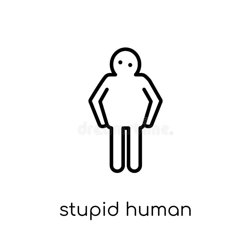 Stupid Human Icon. Trendy Modern Flat Linear Vector Stupid Human Stock ...