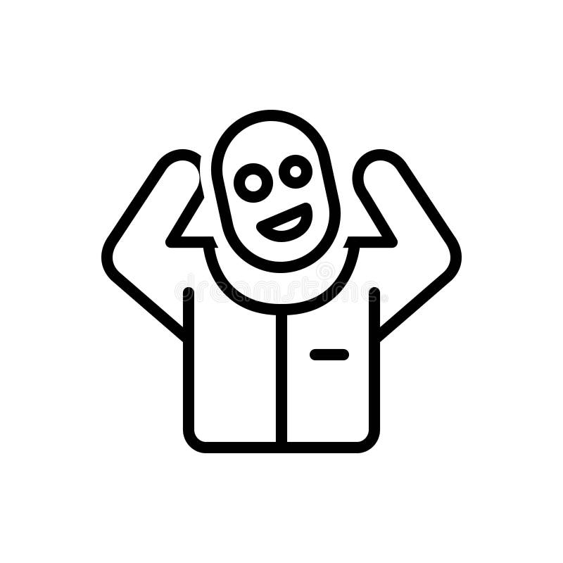 Black Line Icon for Stupid, Silly and Unwise Stock Vector ...