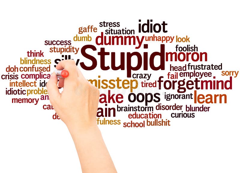 Stupid Word Cloud Hand Sphere Concept Stock Image - Image of cloud ...