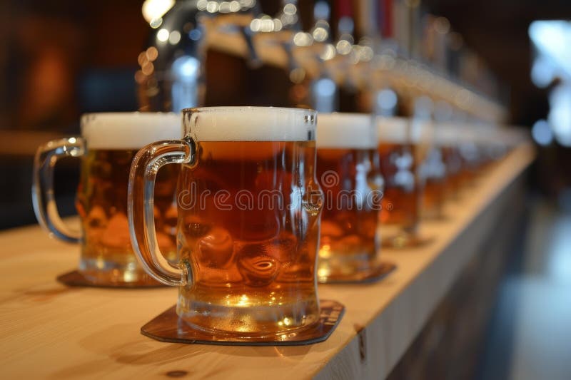 Sturdy Beer Mug Counter Bar. Generate Ai Stock Image - Image of counter ...