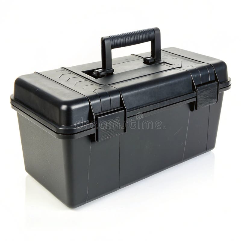 Black Tool Box Isolated on White Background Stock Illustration ...