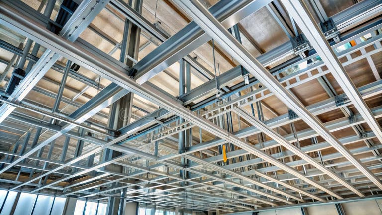 Sturdy Ceiling Support Structure Under Construction CProfiles and Cross ...