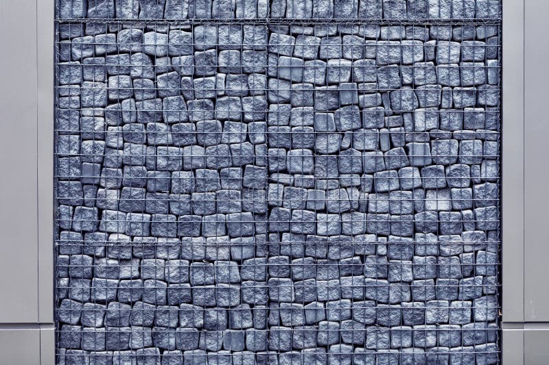 Sturdy and Chic: Gabion Rectangular Stone Texture Stock Image - Image ...