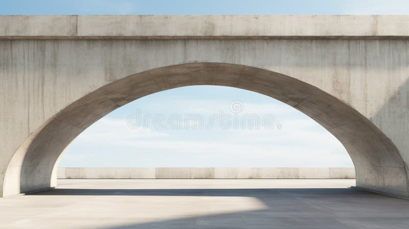 A Sturdy Concrete Arch, Its Smooth Surface Bearing the Marks of Time ...