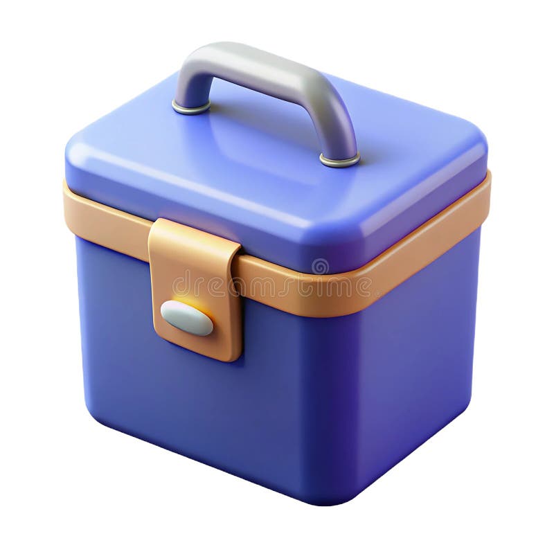 Sturdy File Box with Handle and Lid Stock Illustration - Illustration ...