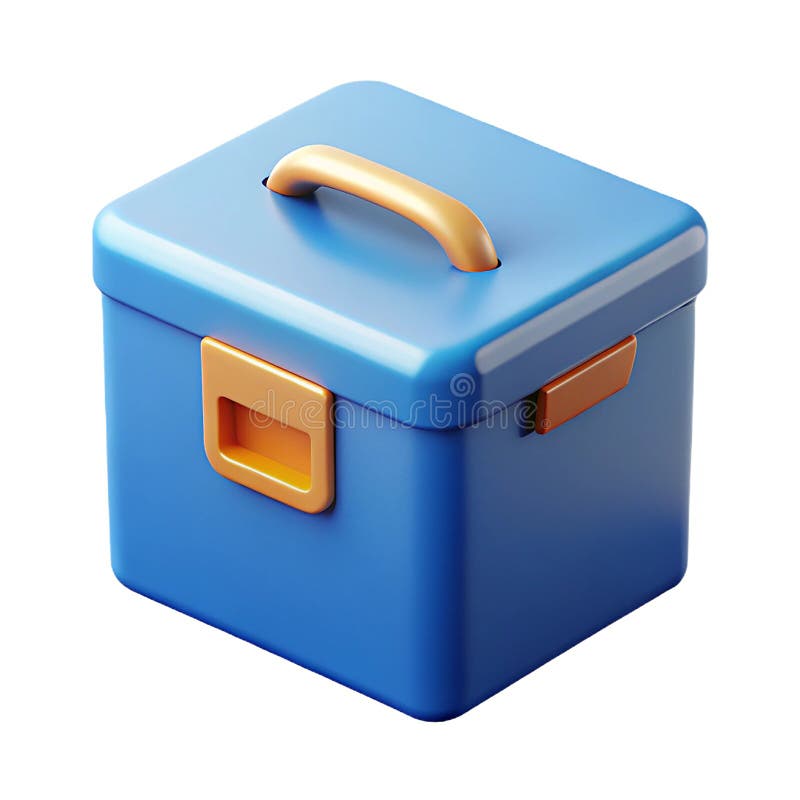Sturdy File Box with Handle and Lid Stock Illustration - Illustration ...