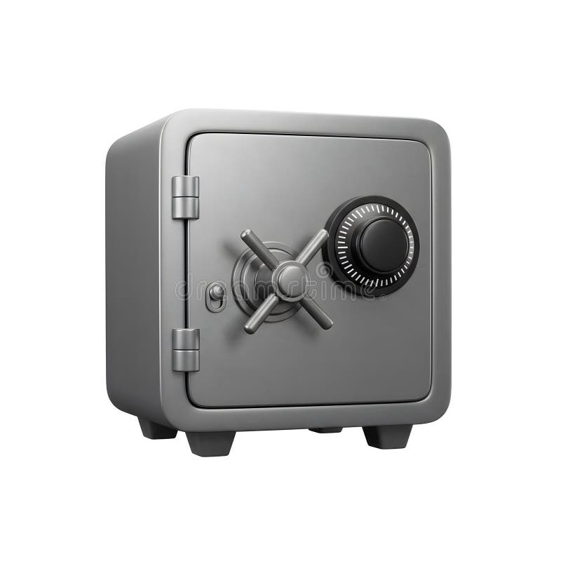 A Sturdy Gray Metal Safe Box with a Combination Lock for Secure Storage ...