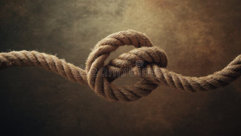 Sturdy Loop Knot Stands Strong among Broken Ropes, Symbolizing ...