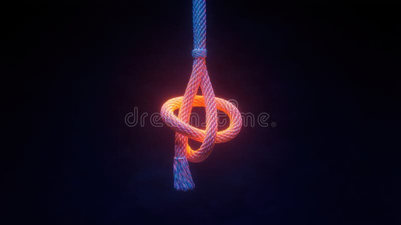 Sturdy Loop Knot Stands Strong among Broken Ropes, Symbolizing ...