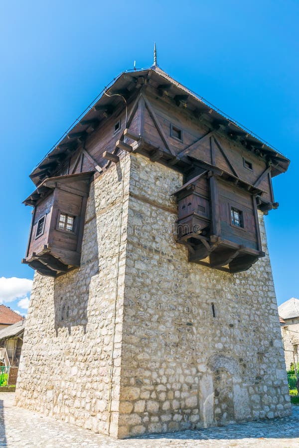 A Sturdy Medieval Defensive Tall Tower. Stock Image - Image of culture ...