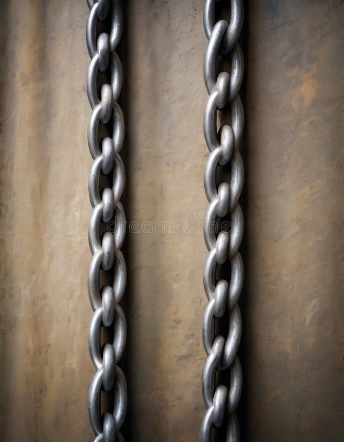 Sturdy Metal Chains on a Rustic Background Stock Photo - Image of ...