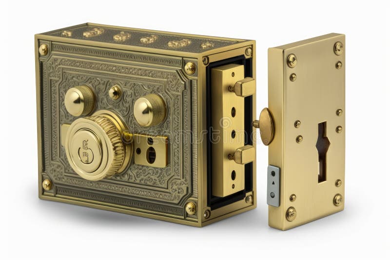 Sturdy Metal Door Lock, with Solid Brass Hinge and Deadbolt Stock ...
