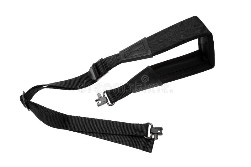 Nylon Shoulder Strap for a Gun Isolated on White Back. Belt for ...