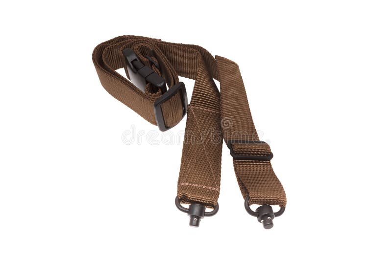 Nylon Shoulder Strap for a Gun Isolated on White Back. Belt for ...