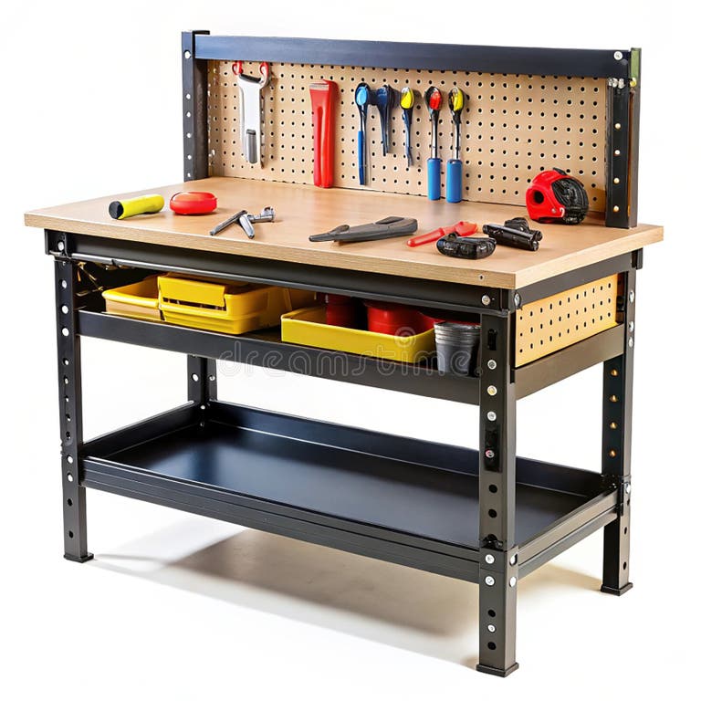 Plastic Workbench with Built-in Tool Storage Stock Illustration ...
