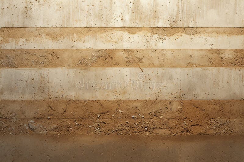 Sturdy Rammed Earth Wall, Formed from Compact Layers, Natural Tones ...
