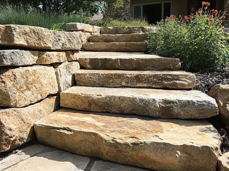 A Sturdy Retaining Wall is Formed by Stacking Expertly Placed Rugged ...