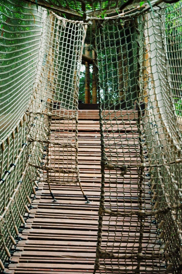 Sturdy Rope Bridge stock image. Image of climb, play, playground - 6654679