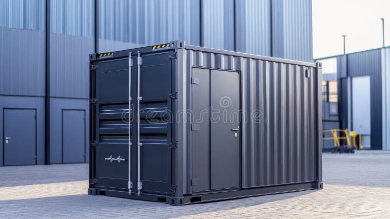 A Sturdy Shipping Container in a Modern Industrial Setting, Perfect for ...