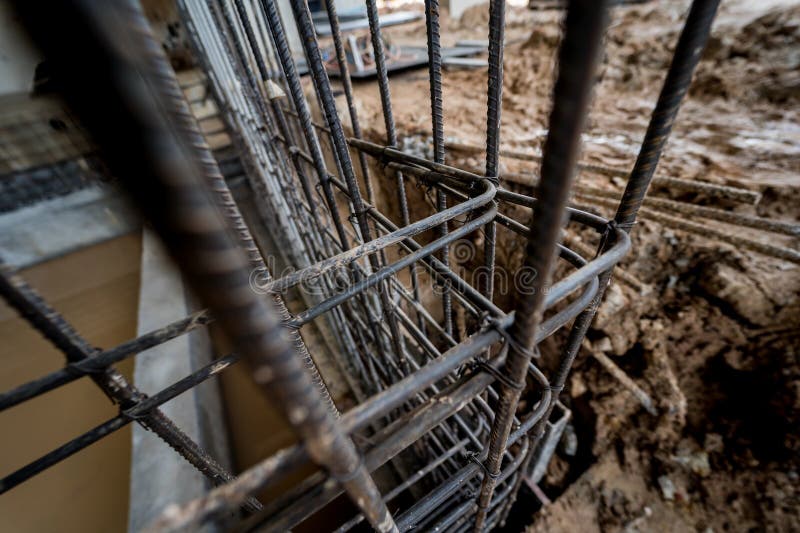 Sturdy Steel Rebars at a Construction Site Stock Photo - Image of ...