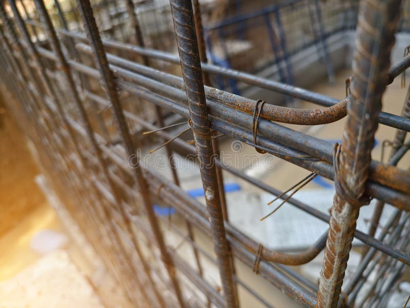 Sturdy Steel Rebars at a Construction Site Stock Photo - Image of ...