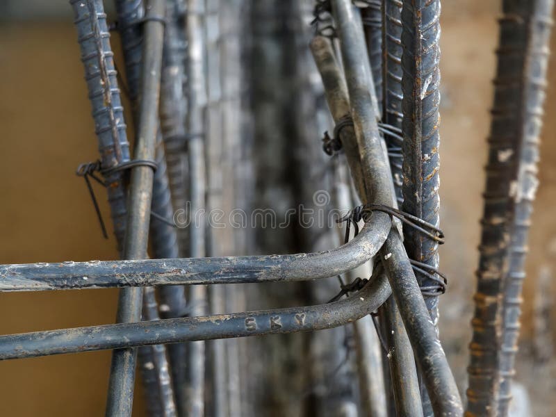 Sturdy Steel Rebars at a Construction Site Stock Photo - Image of steel ...