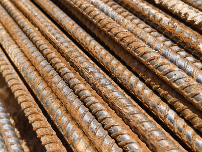 Sturdy Steel Rebars at a Construction Site Stock Photo - Image of ...