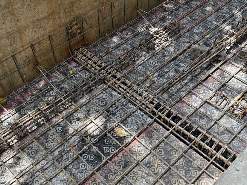 Sturdy Steel Rebars at a Construction Site Stock Image - Image of ...
