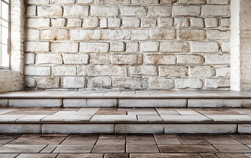 A Sturdy Stone Bench is Positioned before a Robust Stone Wall ...