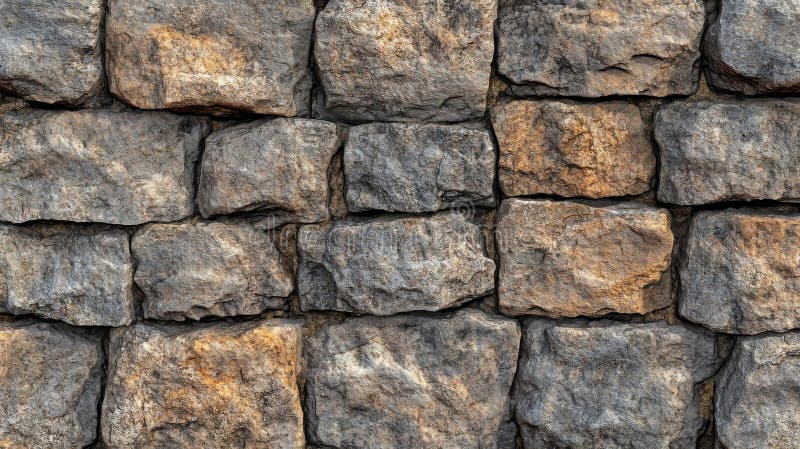 Sturdy Stone Wall Presents a Rustic Texture with Raw Material Concept ...