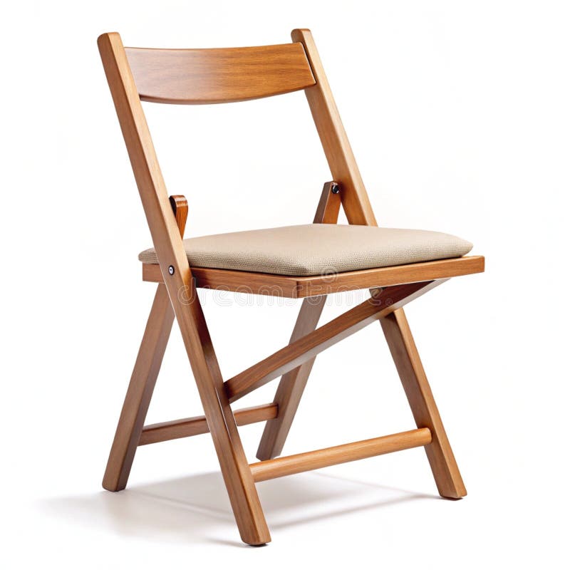 Sturdy Trestle Chair Isolated on White Background Stock Illustration ...