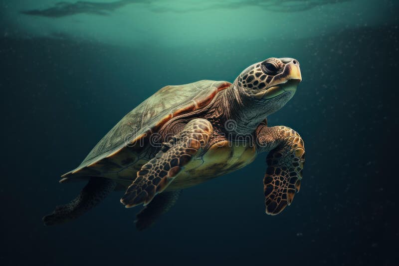 Sturdy Turtle Animal Background. Generate Ai Stock Image - Image of ...