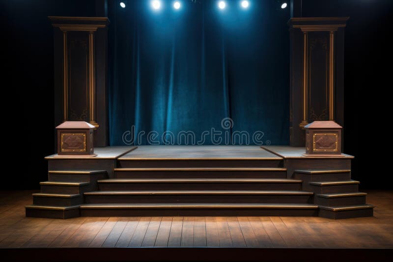 Sturdy Wood Podium Stage Platform. Generate Ai Stock Photo - Image of ...