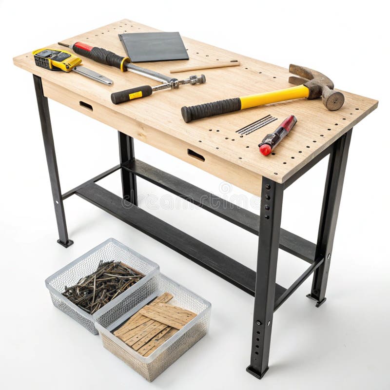 Workbench Isolated on White Background Stock Illustration ...