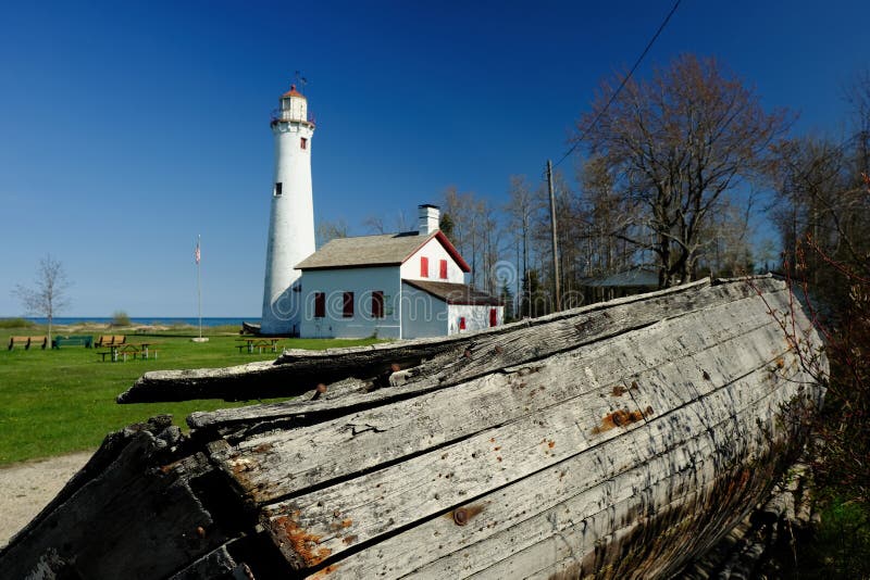 Sturgeon Point Lighthouse, Built in 1869 Stock Image - Image of ...