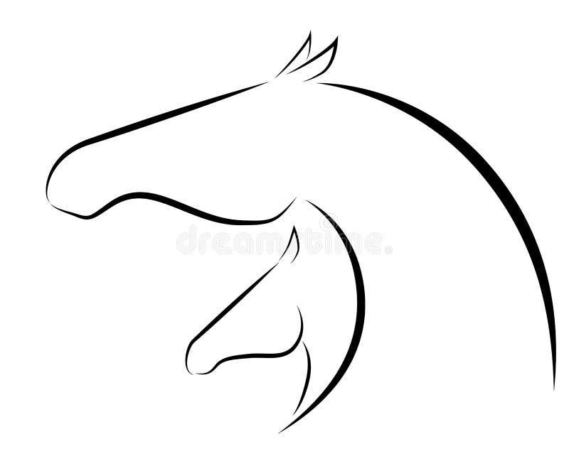 Stute Und Fohlen Stilisiert Vektor Abbildung - Illustration von tier ...