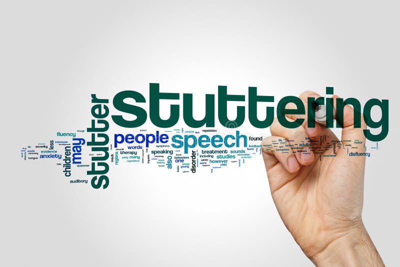 Stuttering Word Cloud Concept Stock Image - Image of spasm, medicine ...