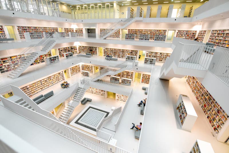 Stuttgard City Library editorial photography. Image of public - 129574662