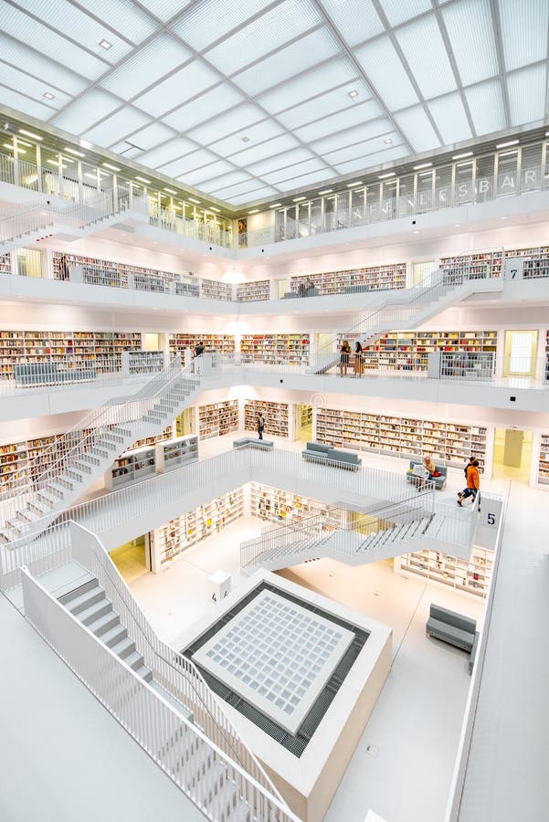 Stuttgard City Library editorial photography. Image of library - 129574807