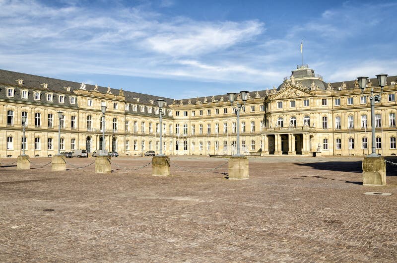 Stuttgart Castle stock photo. Image of night, fountain - 33460438