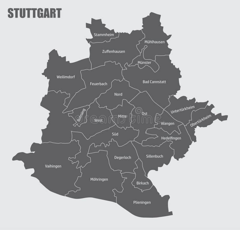 Stuttgart Region Administrative Map Stock Vector - Illustration of ...