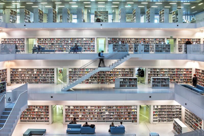 Stuttgart City Library Interior, Germany Editorial Photo - Image of ...