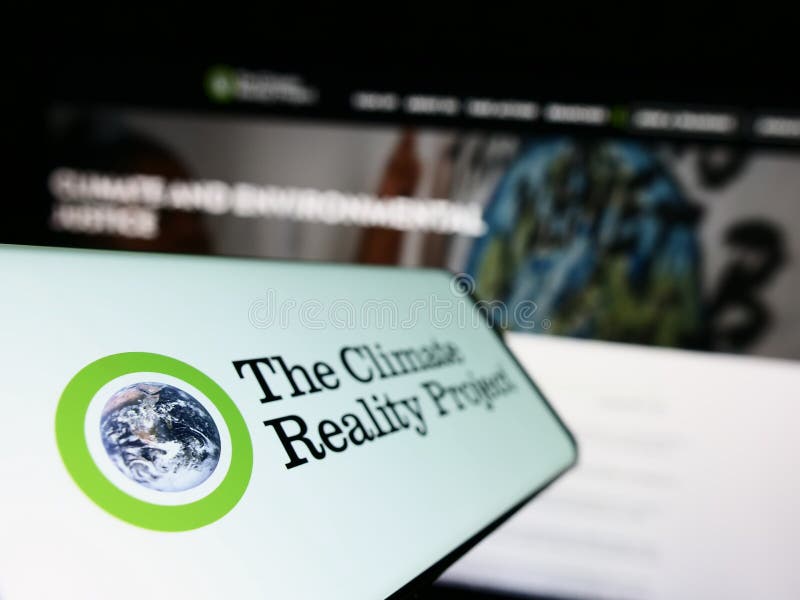 Cellphone with Logo of Organization the Climate Reality Project on ...