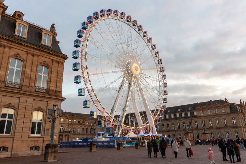 Ferris Wheel a Week before Christmas on the Main Square of Stuttgart ...