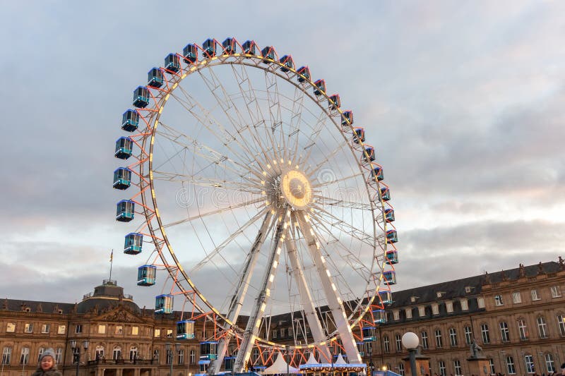 Ferris Wheel a Week before Christmas on the Main Square of Stuttgart ...